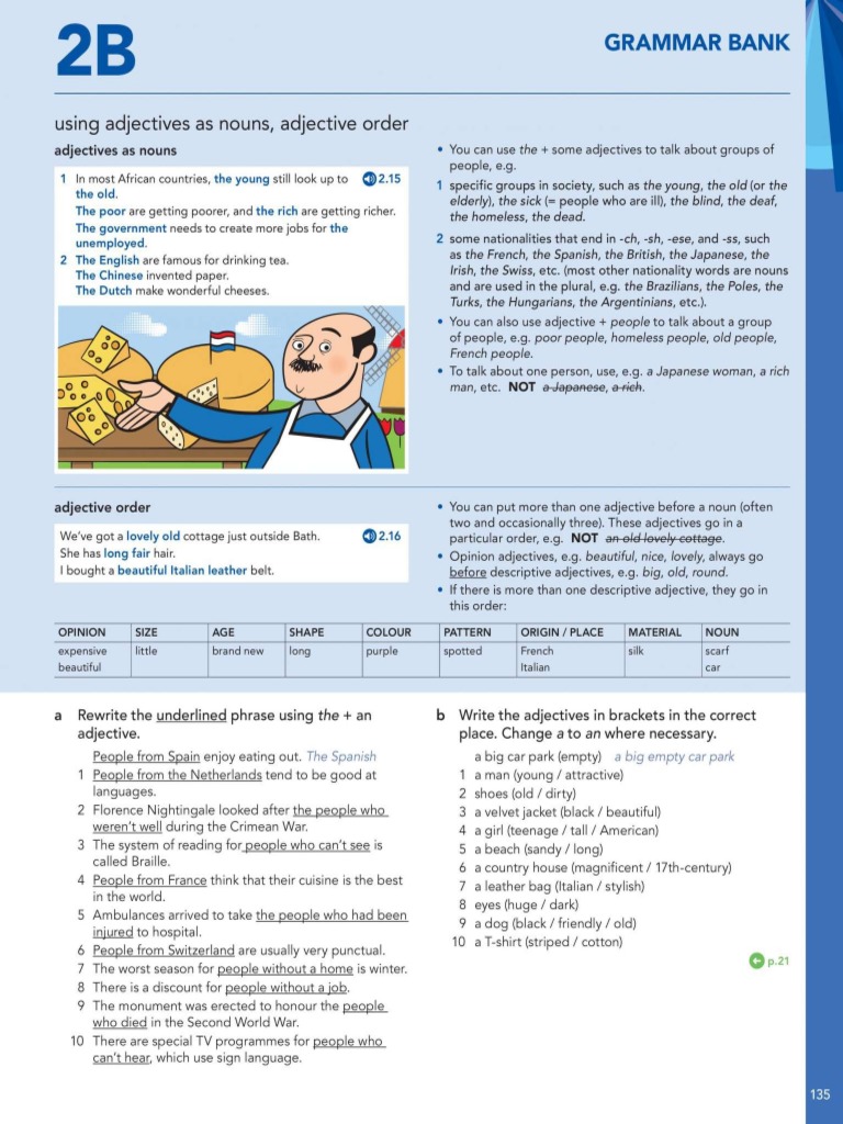 Adjectives As Nouns Adj Order | PDF