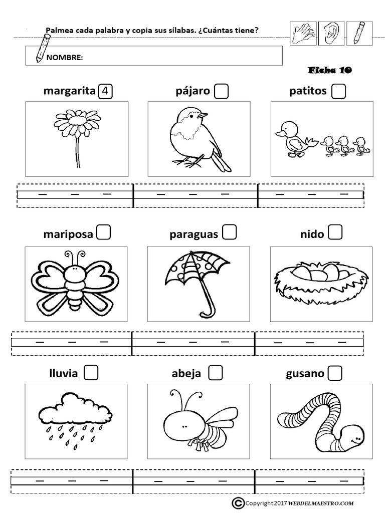 Separar Silabas 10 | PDF