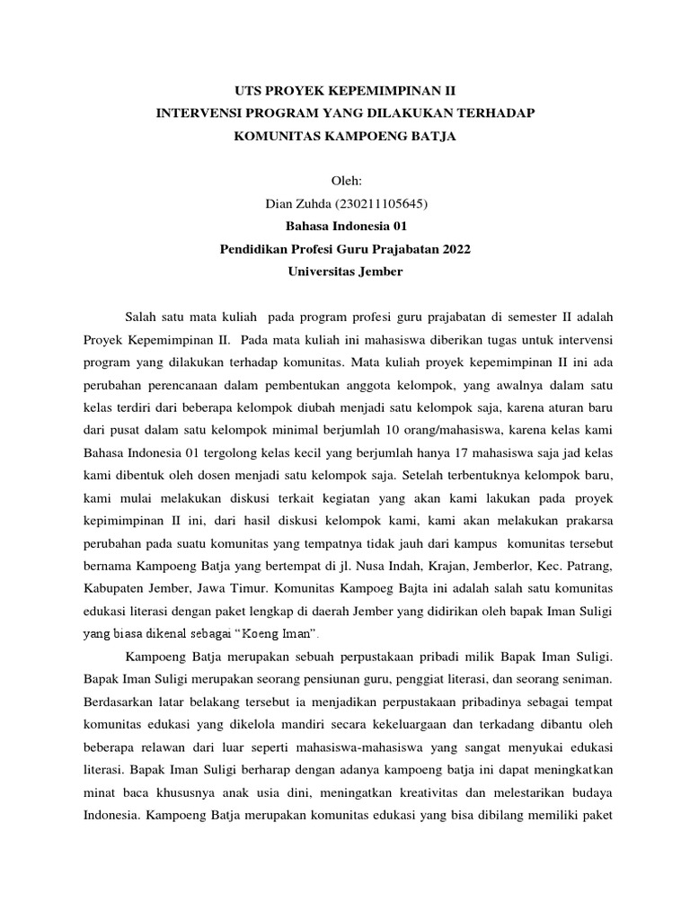 Dian Zuhda - Uts PK II | PDF | Karier & Perkembangan