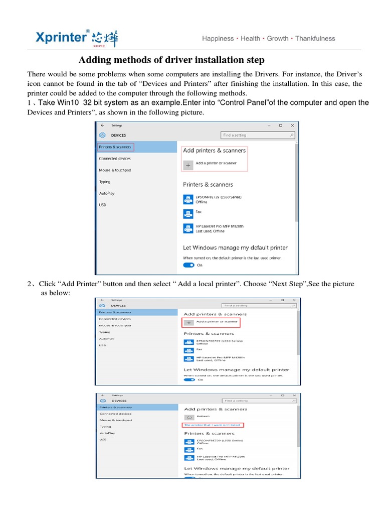 Graphic Presentations of The Adding Driver Method | PDF | Icon (Computing) | Printer (Computing)