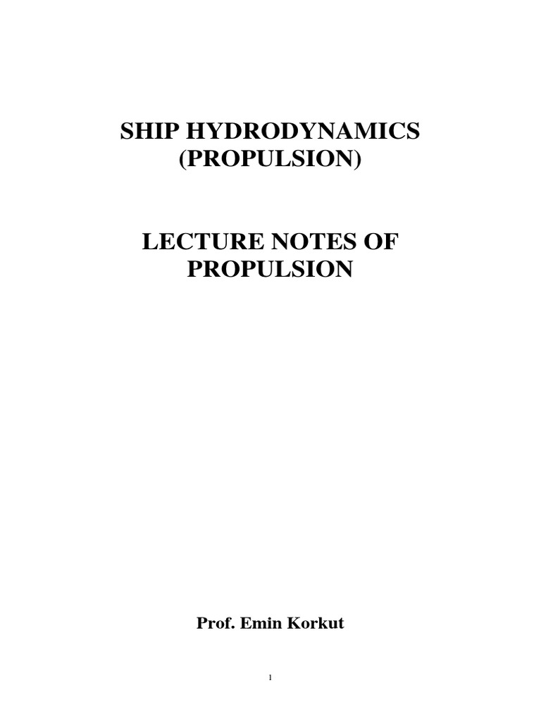 Ship Hydrodynamics - Lecture - Notes - Part - 1 - Modern - Propulsion ...