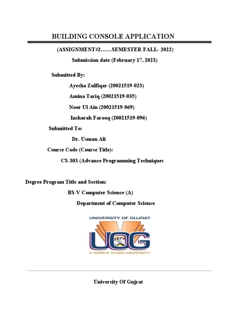 Assignment2 (Console Based) | PDF | Parameter (Computer Programming ... Assignment2 (Console Based) | PDF | Parameter (Computer Programming ...