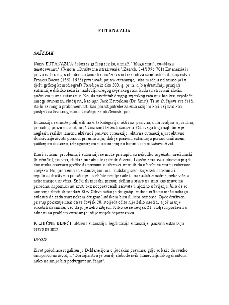 Eutanazija | PDF