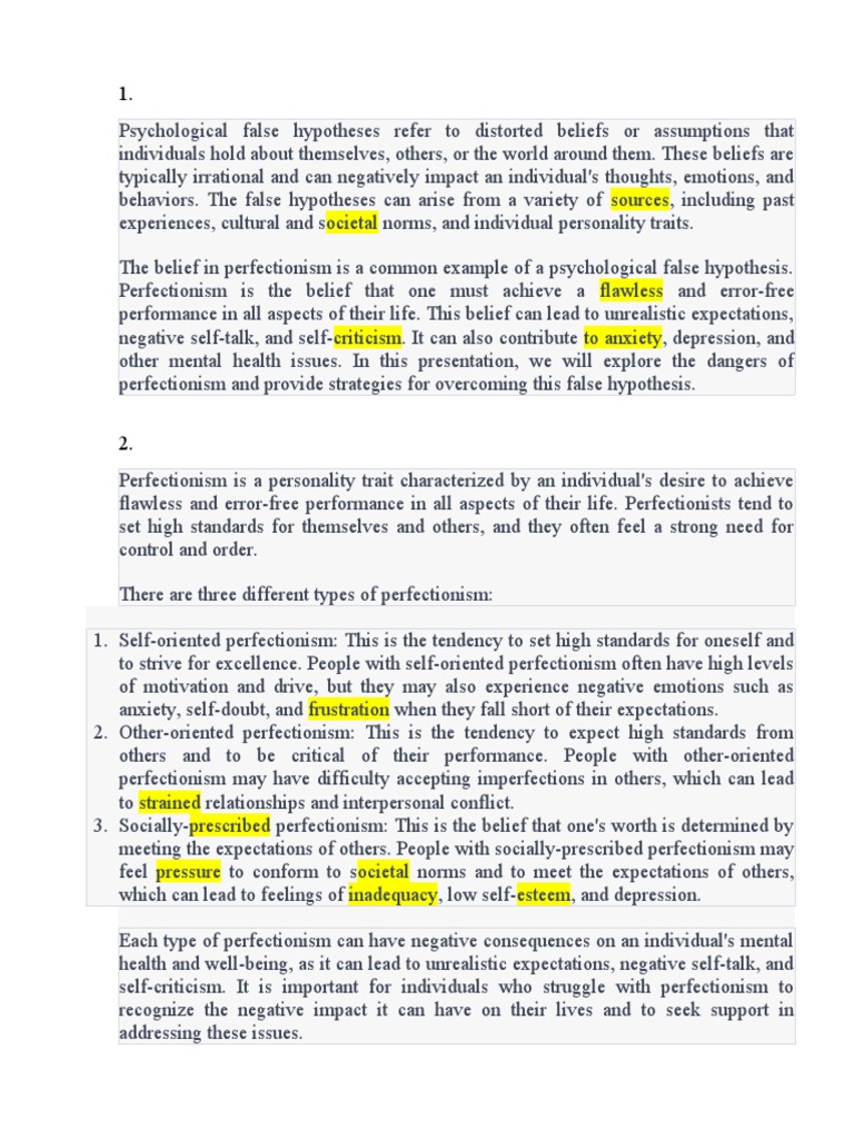 2 Introduction | PDF | Perfectionism (Psychology) | Cognitive ...