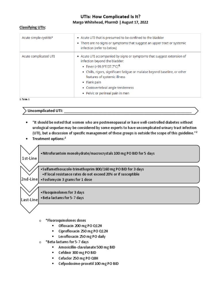 Uti Topic Discussion Participant Version | PDF | Urinary Tract ...