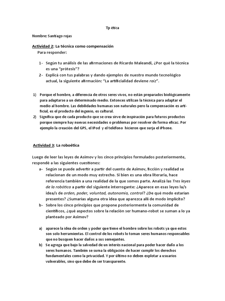 TP Etica | PDF | Robot | Robótica