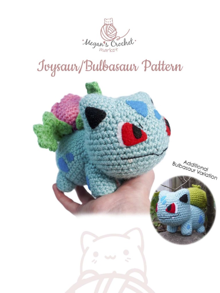 Crochet Ivysaur Bulbasaur Pokemon PDF Amigurumi Pattern | PDF