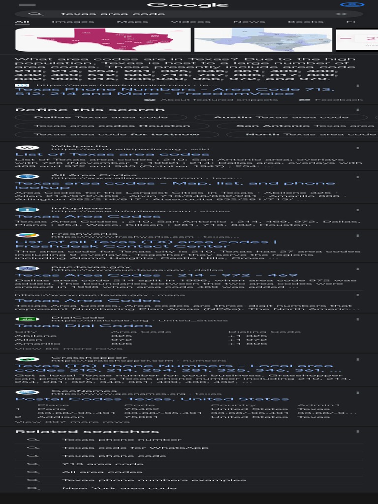 Texas area code guide lists 27 area codes | PDF | Telephone Numbering Plan | Texas