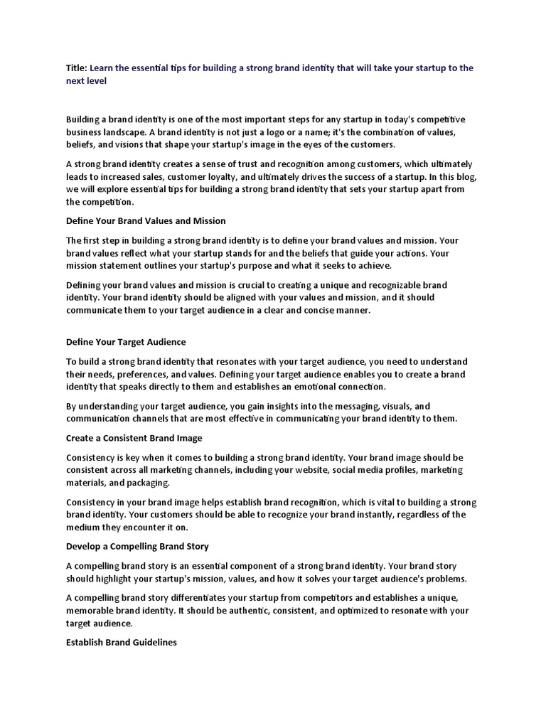 Learn The Essential Tips For Building A Strong Brand Identity That Will ... Learn The Essential Tips For Building A Strong Brand Identity That Will ...