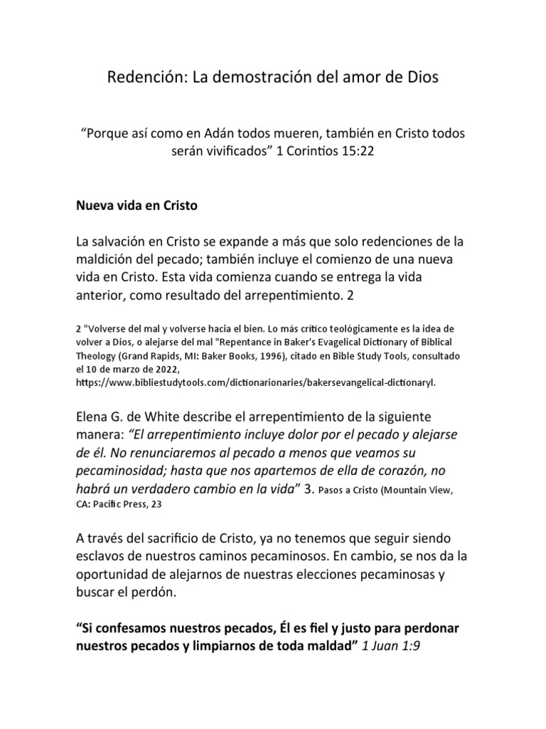 Redención - MI Sermon | PDF | Cristo (título) | Salvación