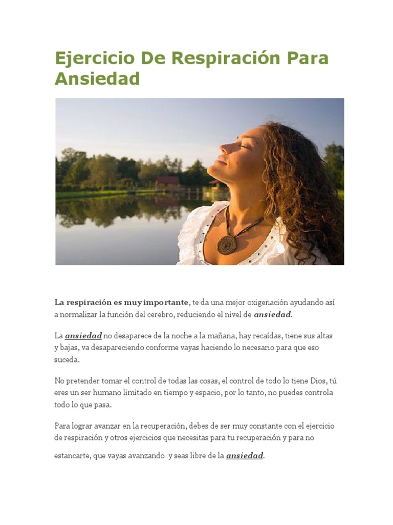 Ejercicios de Respiración para La Ansiedad | PDF | Respiración ...