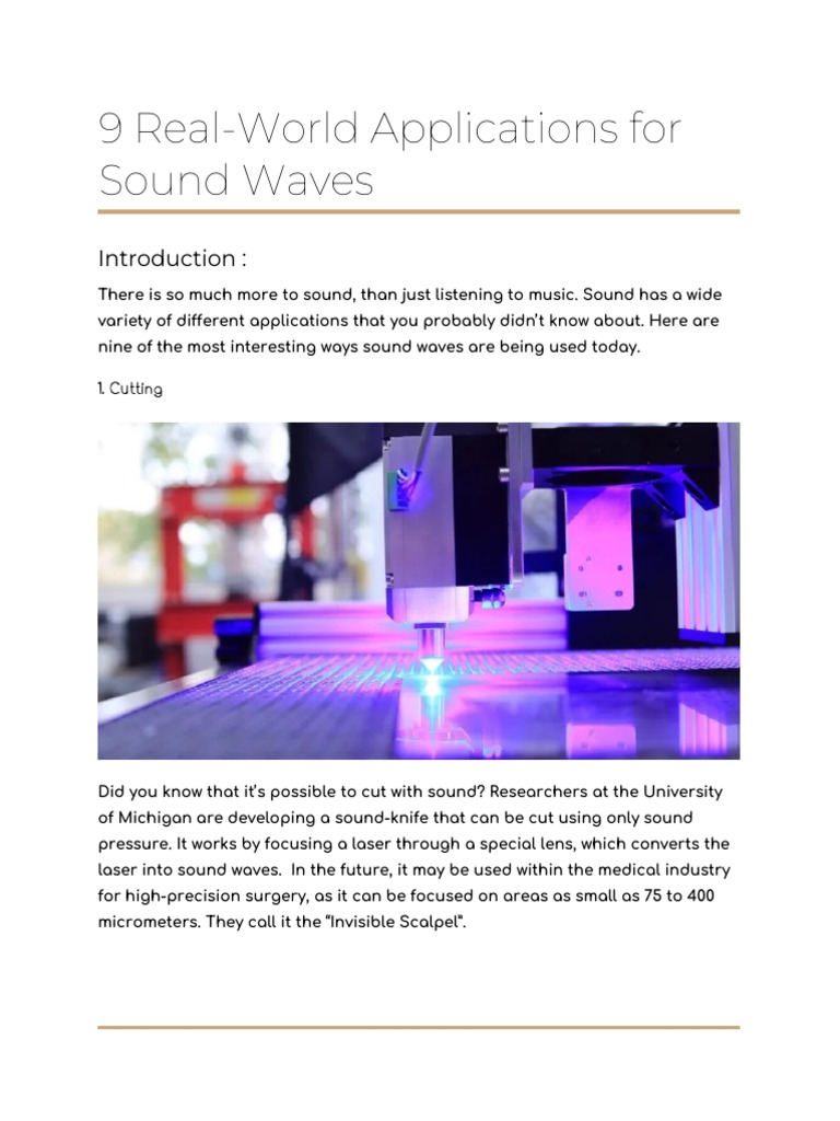 9 Real-World Applications For Sound Waves | PDF | Ultrasound | Sonar