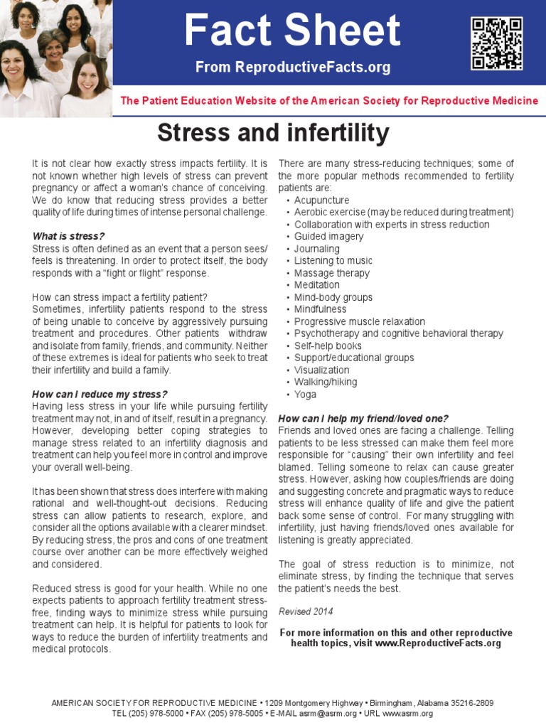 Stress And Infertility Factsheet Pdf