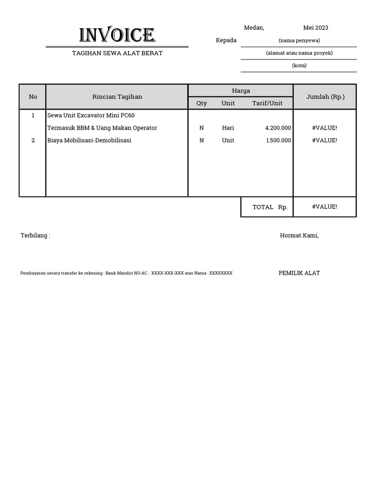 Contoh Invoice - 2023 | PDF