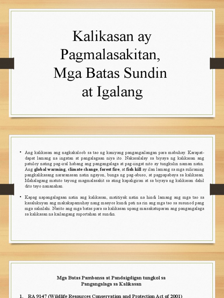 Kalikasan Ay Pagmalasakitan, Mga Batas Sundin at Igalang | PDF