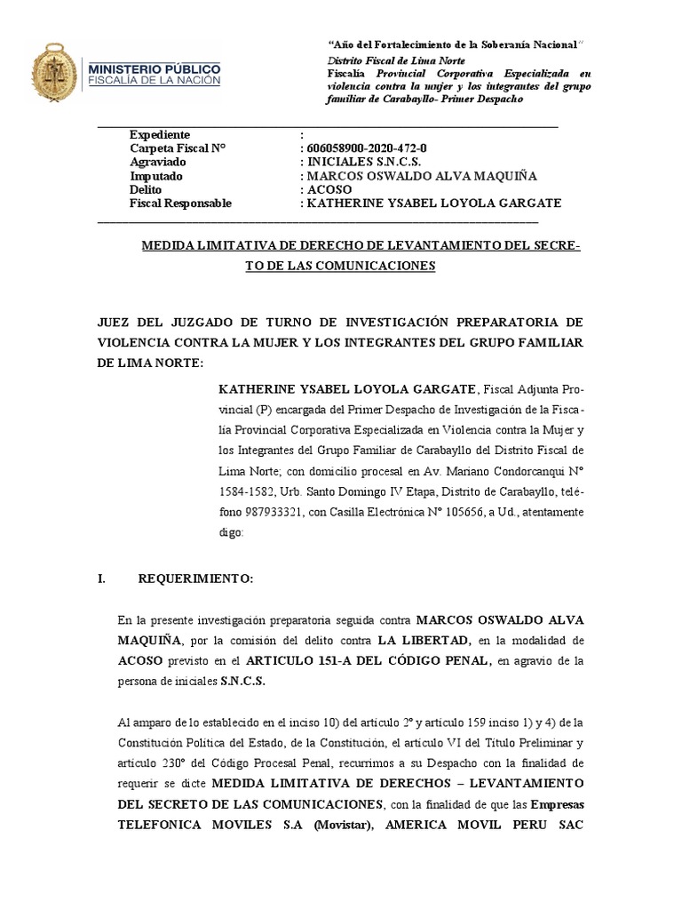 C.F. 472-2020 Levantamiento Del Secreto de Comunicaciones | PDF | Ciencias sociales
