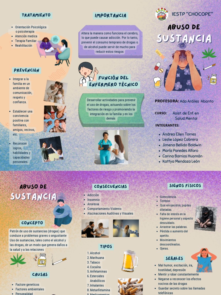 Abuso de Sustancias Triptico | PDF | Drogas | Cuidado de la salud
