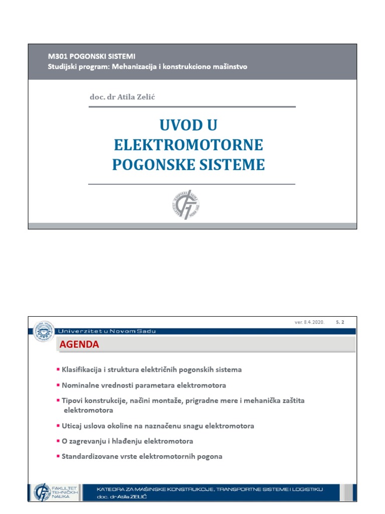 PS - Uvod U Elektromotorne Pogone - 2020 | PDF