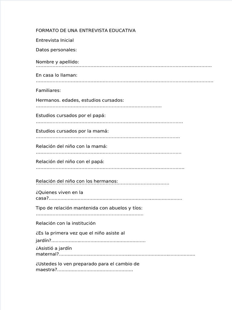 Dokumen - Tips - Formato de Una Entrevista Educativa | PDF