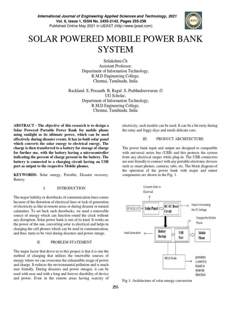 Solar Powered Mobile Power Bank System | PDF | Science & Mathematics ...