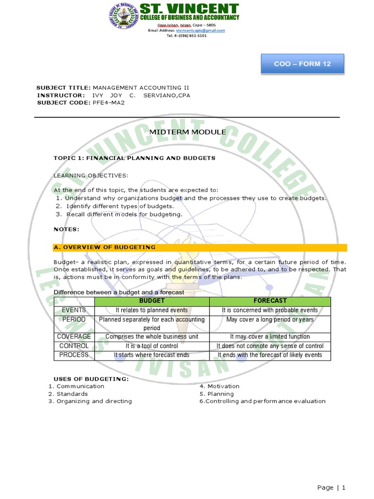Serviano Pfe4 Ma2 Midterm Module Ivisan Bsa3 Ab | PDF | Budget | Labour Economics