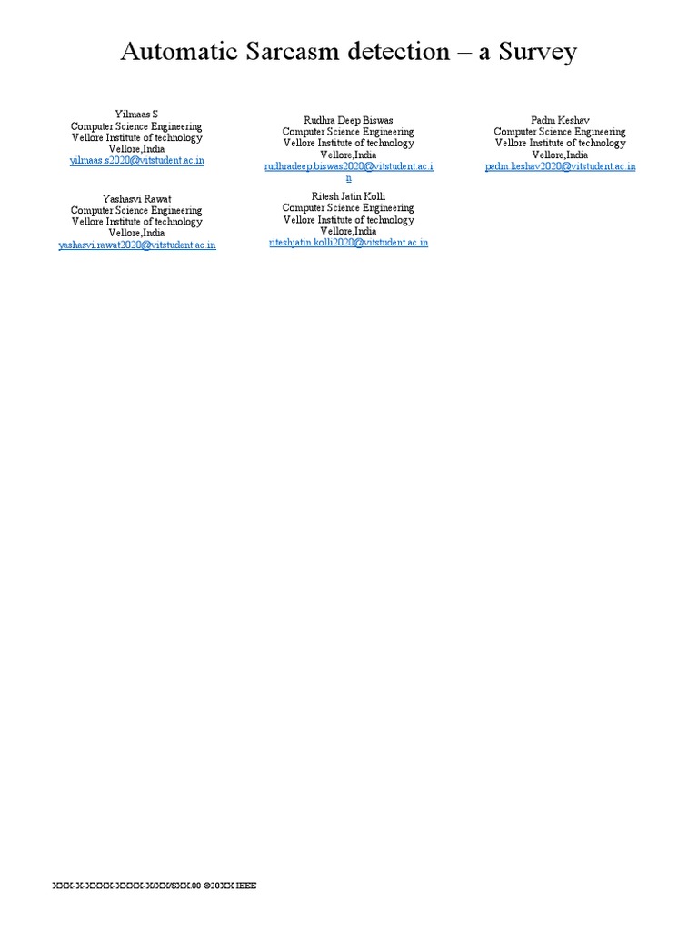Automatic Sarcasm Detection Pdf