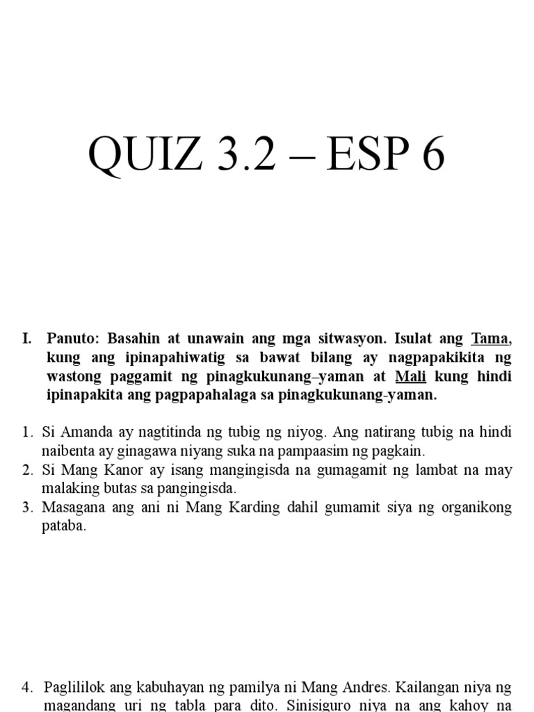 Quiz 3.2 - Esp 6 | PDF