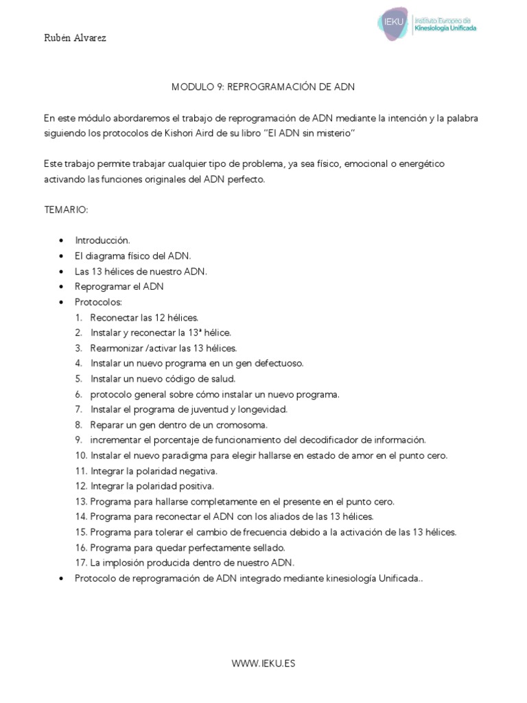 Programa M9 K Reprogramación ADN | PDF | Ciencia y matemáticas