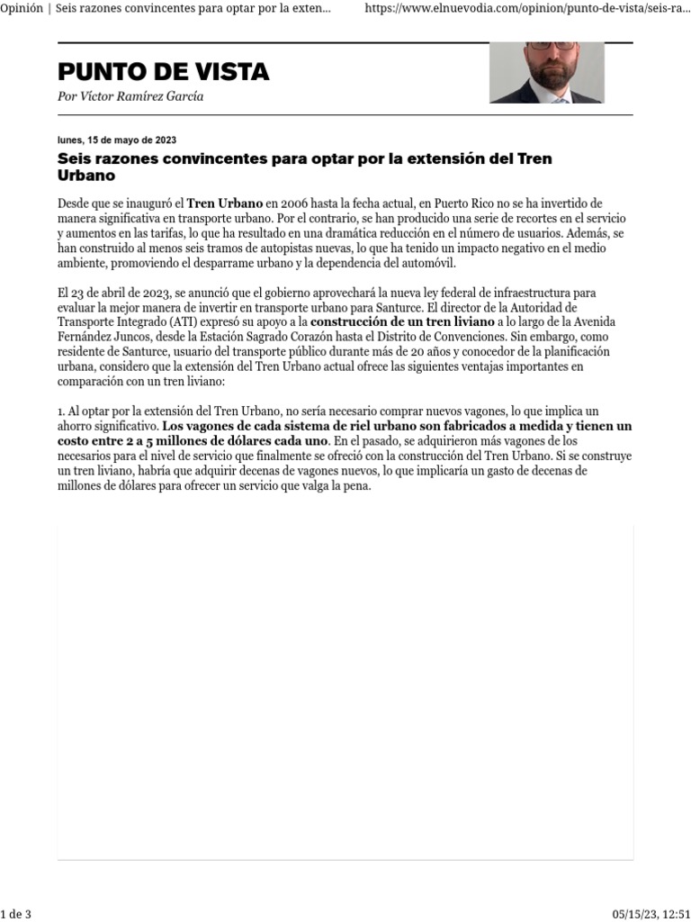 Opinión Seis Razones Convincentes para Optar Por La Extensión Del Tren ... Opinión Seis Razones Convincentes para Optar Por La Extensión Del Tren ...