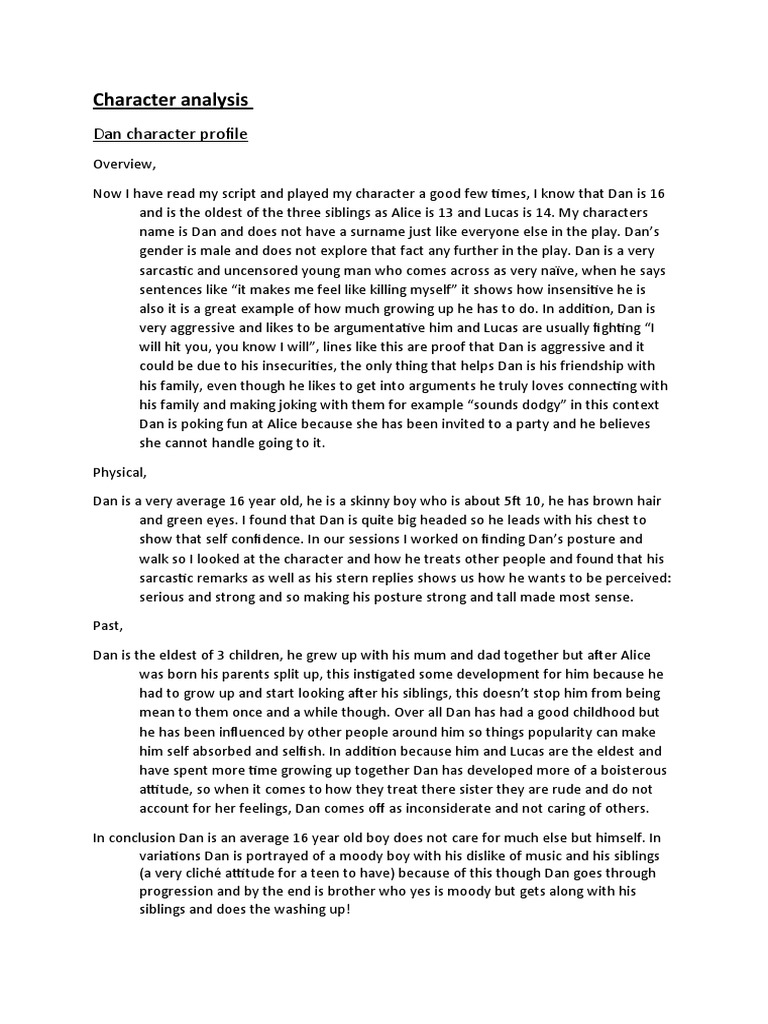 Character Analysis | PDF