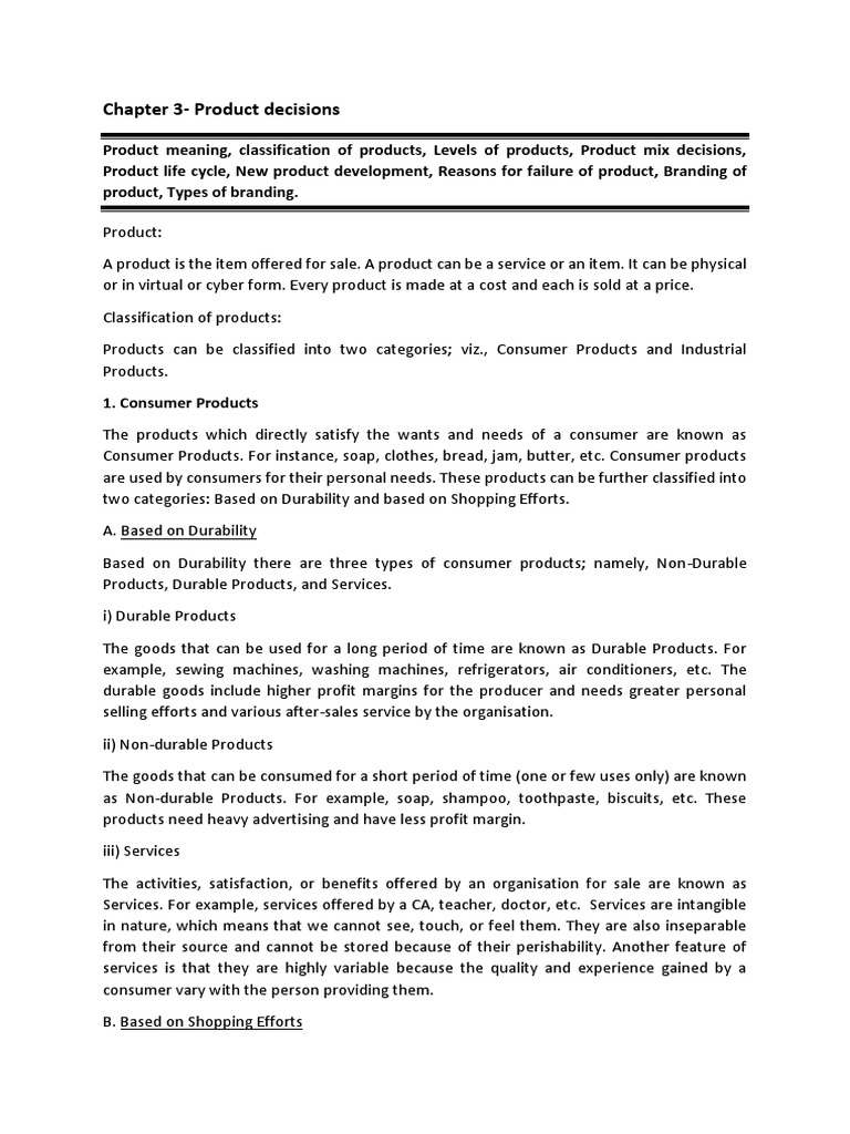 Chapter 3-Product Decisions | PDF | Product (Business) | Brand
