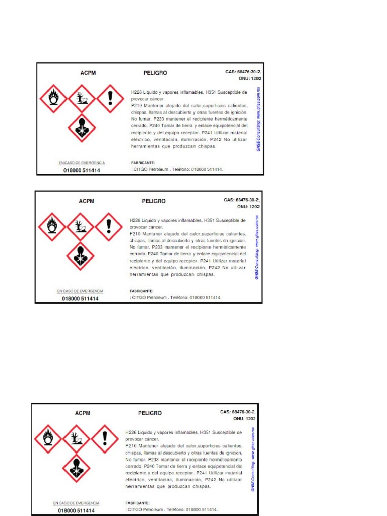 Rotulos de ACPM | PDF