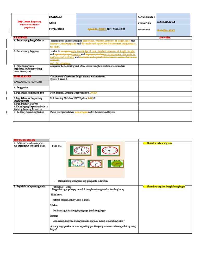 DLP Cot Math 2 | PDF