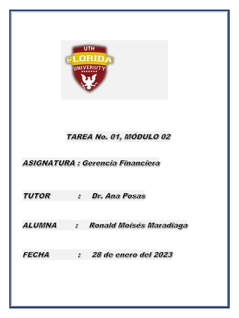 Tarea M2-1 Gerencia Financiera 123 | PDF