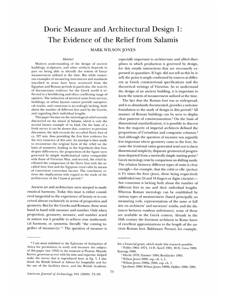 Ancient Greek Measurement Mystery | PDF | Foot (Unit) | Measurement