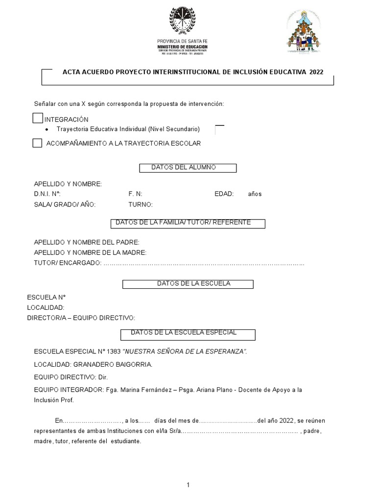 Acta Acuerdo Inclusi+n Educativa 2022 | PDF | Inclusión (Educación) | Enseñando