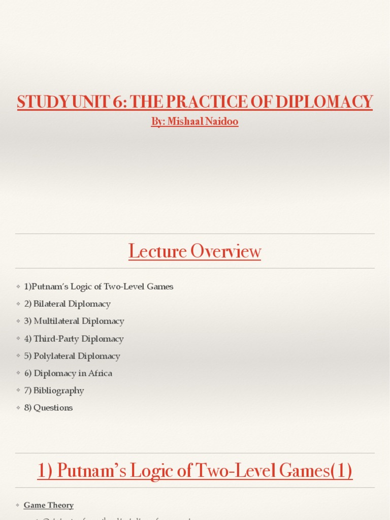 Study Unit 6 Slides | PDF | Diplomacy | Game Theory