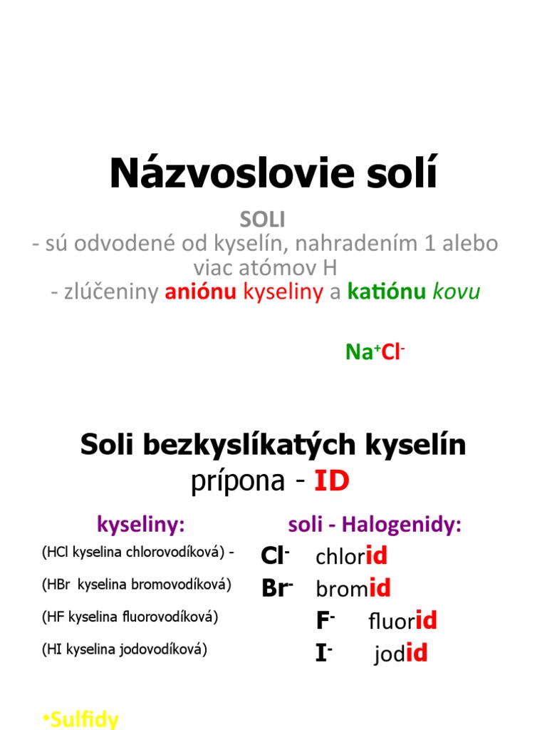 Nazvoslovie Soli | PDF