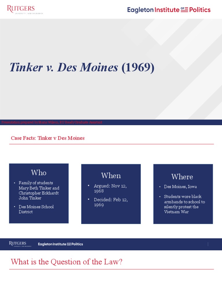Tinker Powerpoint | PDF | First Amendment To The United States ...