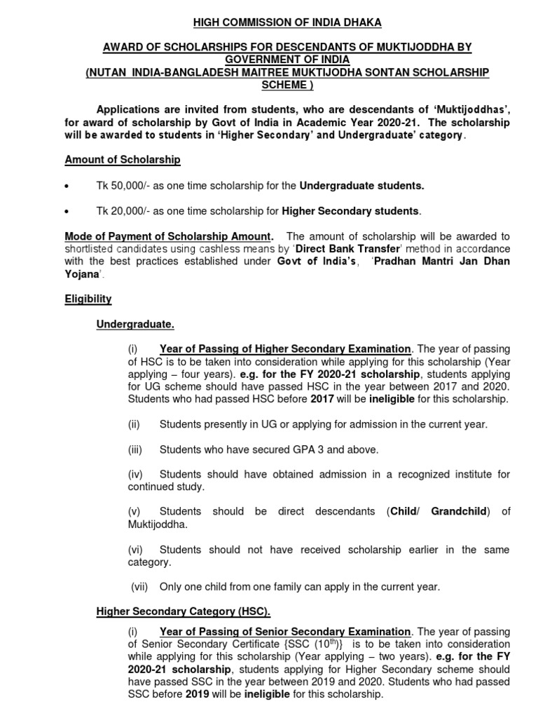 Scholarship Form 2020 21 Pdf