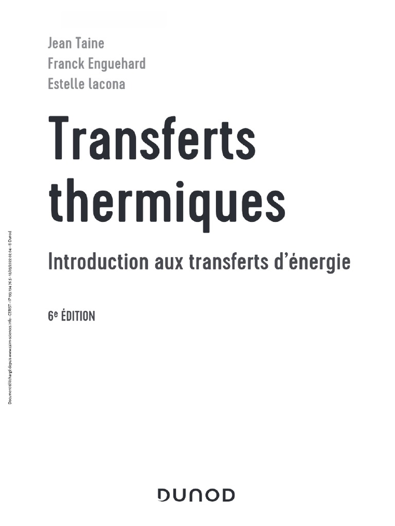 1-Transferts Thermiques | PDF