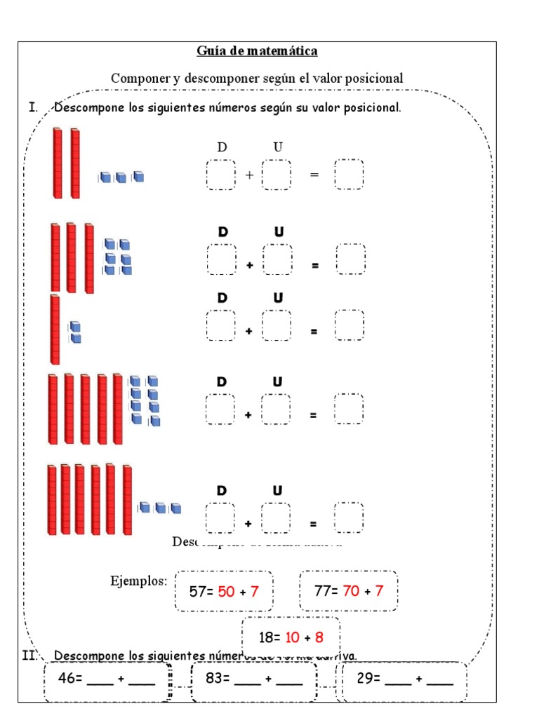 Guía de Matemática Componer y Descomponer | PDF