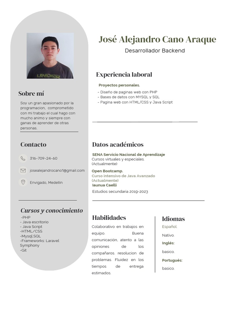 CV José Alejandro Cano. | PDF