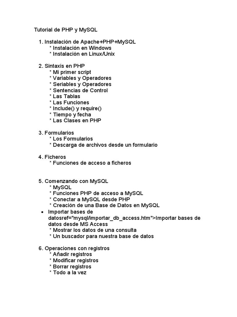 Tutorial De Php Y Mysql Pdf Php Mi Sql 8067