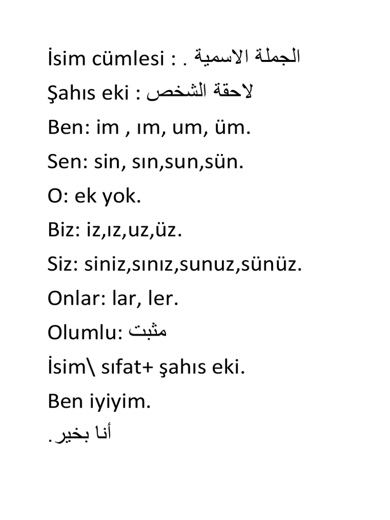 Isim Cümlesi | PDF