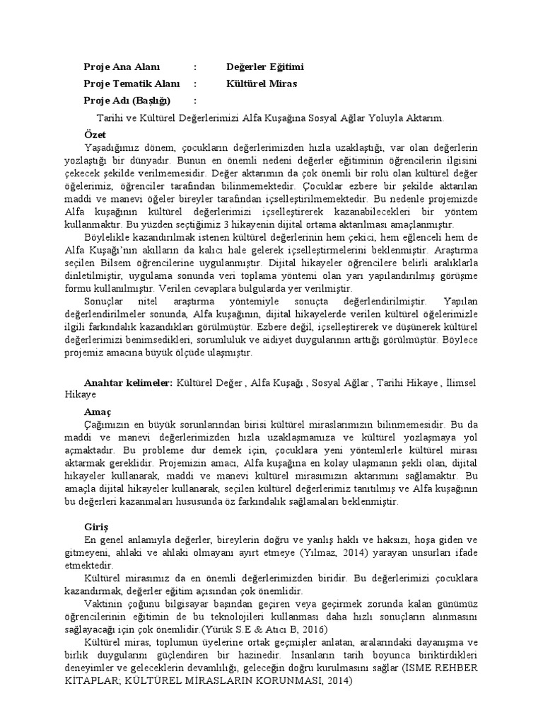 Proje Yazma Sablonu 0 | PDF