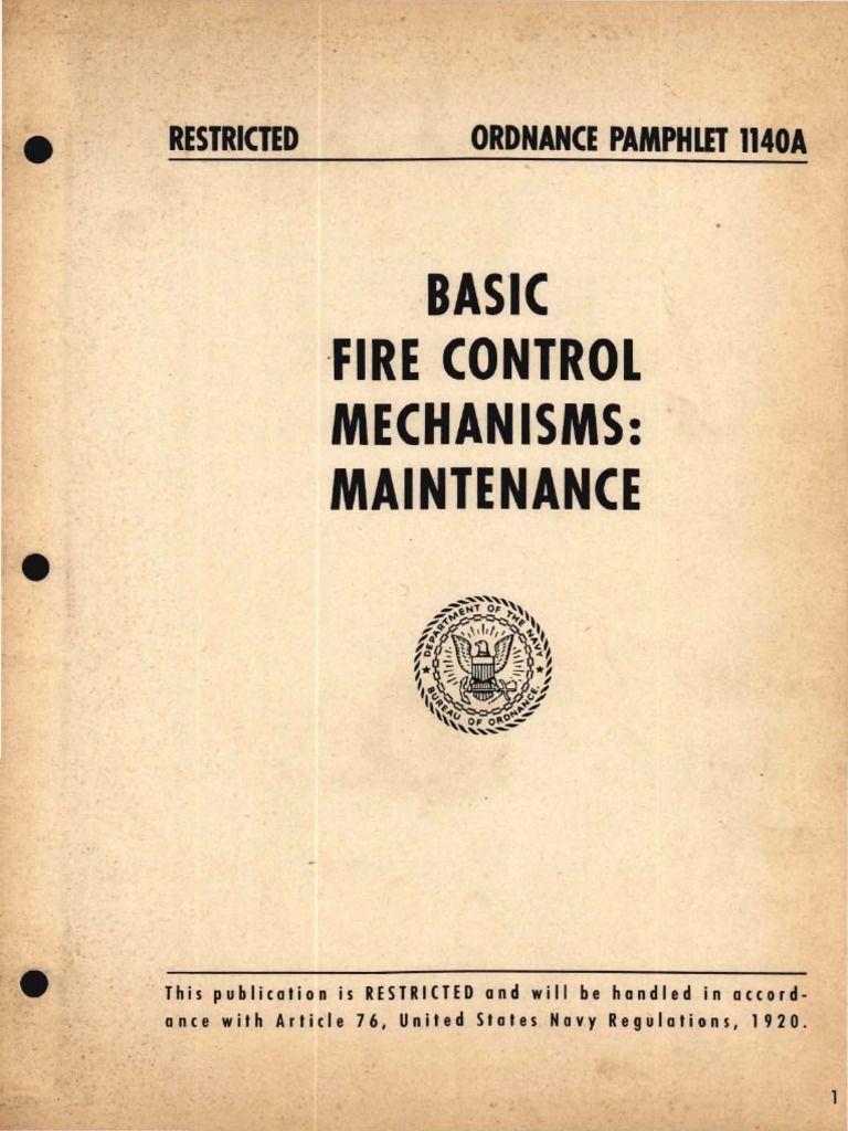 Basic Fire Control Mechanisms, Manitenacs - Op1140a-1 | Download Free ...