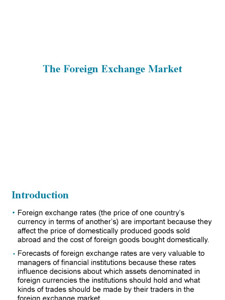 The Foreign Exchange Market | PDF