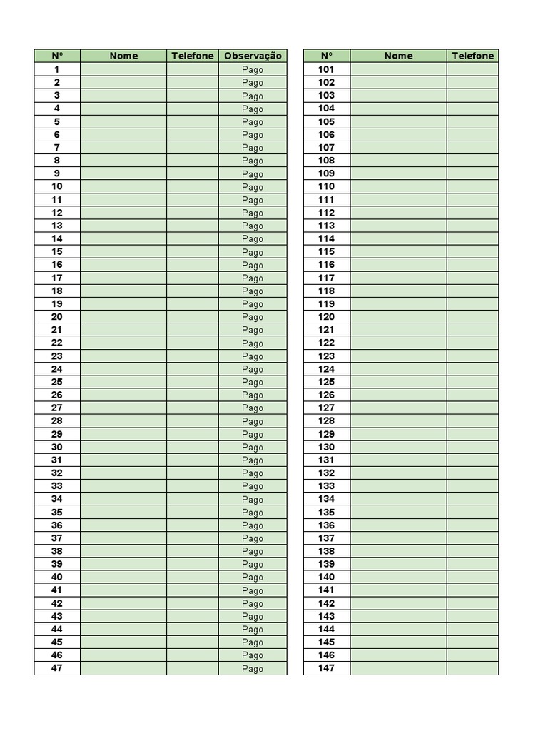 Modelo Planilha Rifa | PDF
