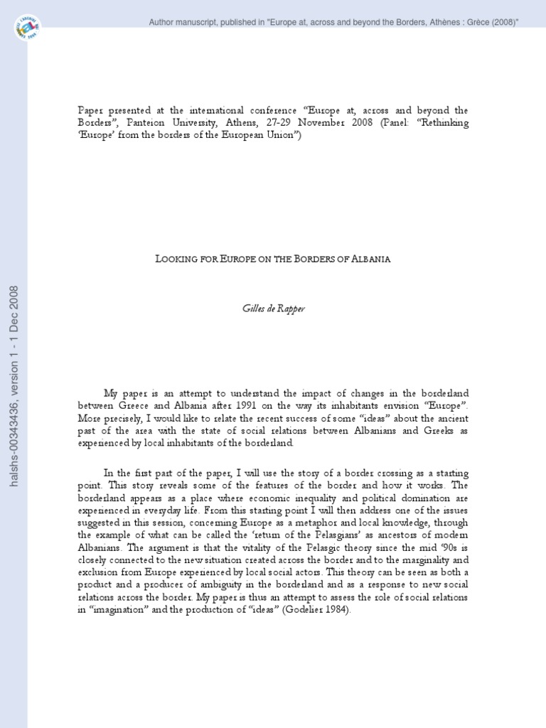 Looking For Europe On The Margins of Albania de Rapper Gilles 2008 ...